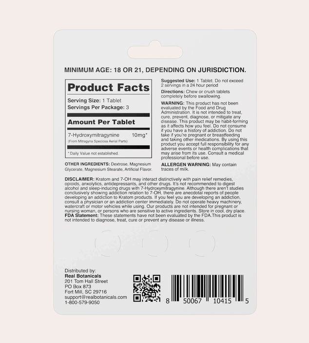 7-Hydroxymitragynine Tablets: 7-OH Kratom | Real Botanicals